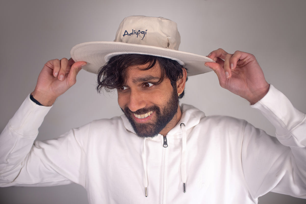 100 % Cotton Adiyogi Sun Hat - Beige – Isha Life EU